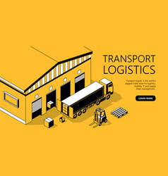 Isometric Warehouse Logistic Cargo Transport Vector Image