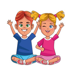 Happy little kids avatars characters Royalty Free Vector