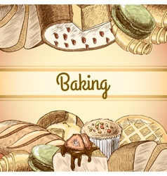 Baking pastry background template Royalty Free Vector Image