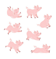 Farm animal standing piglet cartoon Royalty Free Vector