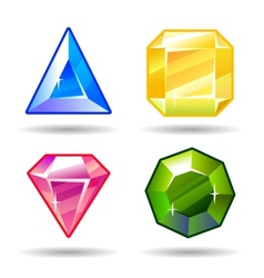 Cartoon yellow different shapes gems Royalty Free Vector