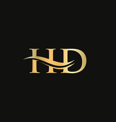 Gold gd letter logo design gd logo design gd logo Vector Image