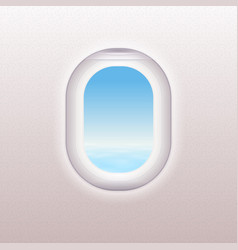 Airplane window template inside and outside view Vector Image