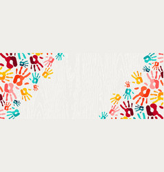 Colorful hand print paint background art Vector Image