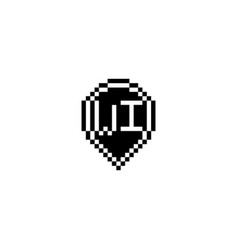 Wz pixel art initial logo Royalty Free Vector Image
