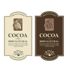 Cocoa packages set Royalty Free Vector Image - VectorStock