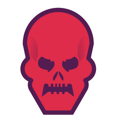 Angry red skull logo Royalty Free Vector Image