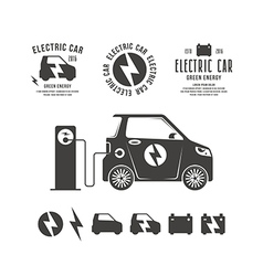 Set electric car labels Royalty Free Vector Image