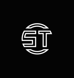 St logo monogram with gold colors and shield Vector Image