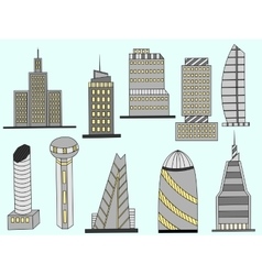 Tall buildings coloring book Royalty Free Vector Image