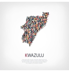 Detailed map of kwazulu and capital city ulundi Vector Image