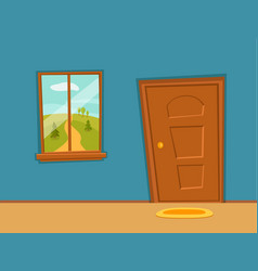 Close door and window cartoon colorful Royalty Free Vector