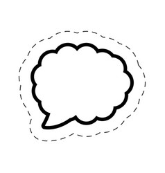 Bubble speech round cut line Royalty Free Vector Image