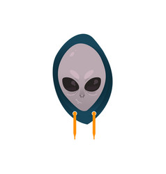 Extraterrestrial alien head or face in black and Vector Image