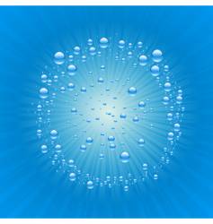 Water bubbles border over blue Royalty Free Vector Image