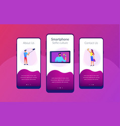Selfie app interface template Royalty Free Vector Image