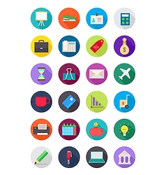 Business communication round icons set Royalty Free Vector