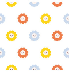 Polka dot floral and hearts seamless pattern Vector Image