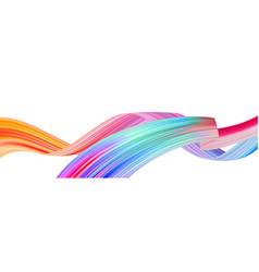 Colorful flow poster transparent brushstroke wave Vector Image