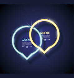 Realistic glowing shape neon quote frame isolated Vector Image