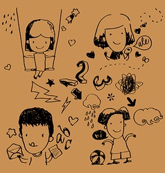 Simple child cartoon Royalty Free Vector Image