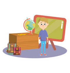 School world map cartoon Royalty Free Vector Image