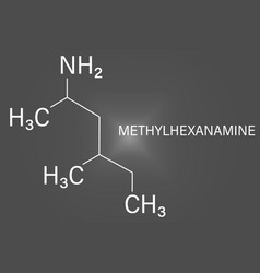 Methylhexanamine molecule skeletal formula Vector Image
