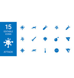 12 attack icons Royalty Free Vector Image - VectorStock