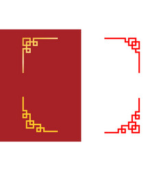 Set of chinese corner in linear style art Vector Image