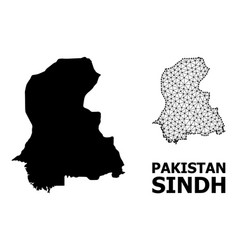Flat map sindh province with name Royalty Free Vector Image