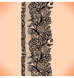 Abstract seamless lace pattern with flowers and Vector Image
