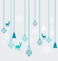 Geometric christmas ornaments set Royalty Free Vector Image