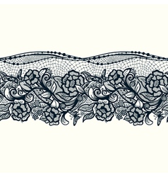 Abstract seamless lace pattern with flowers and Vector Image