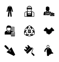 9 development filled icons set isolated on white Vector Image