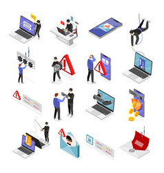 Hacking icons set Royalty Free Vector Image - VectorStock