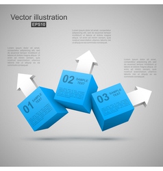 Three empty boxes with arrows 3d Royalty Free Vector Image