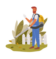 Gardener working flat set Royalty Free Vector Image