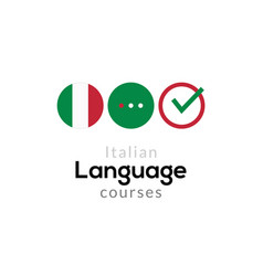 English language school logo course concept Vector Image