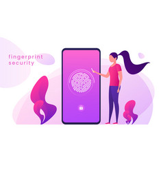 Fingerprint recognition data protection secure Vector Image