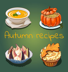 Pumpkin muffins organic healthy autumn food Vector Image