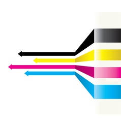 Cmyk colour arrow strips Royalty Free Vector Image