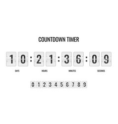 Countdown clock flip counter digital timer Vector Image