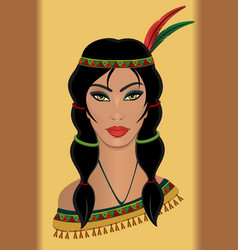 Native american beautiful girl Royalty Free Vector Image