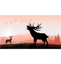 Wild african animals at sunset Royalty Free Vector Image