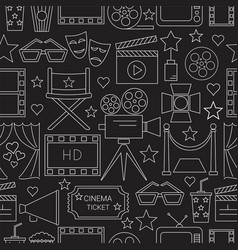 Cinema movie line seamless pattern Royalty Free Vector Image