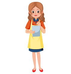 Young female waitress taking an order cartoon Vector Image