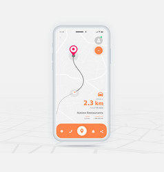 Map gps navigation app ux ui concept Royalty Free Vector