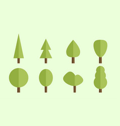 Trees set 3d isometric Royalty Free Vector Image