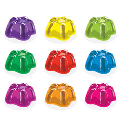 Colorful gelatin jelly assortment Royalty Free Vector Image