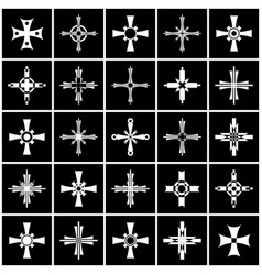 Cross shape icons Royalty Free Vector Image - VectorStock